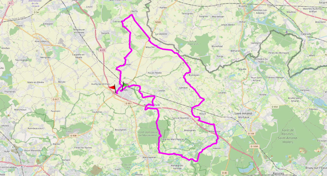 Départ Orchies 56km.gpx - VTT HAUTS DE FRANCE